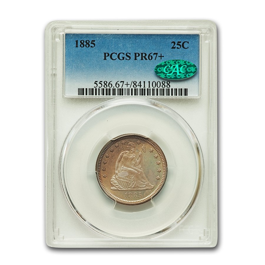 Buy 1885 Seated Liberty Quarter PR-67+ PCGS CAC | APMEX