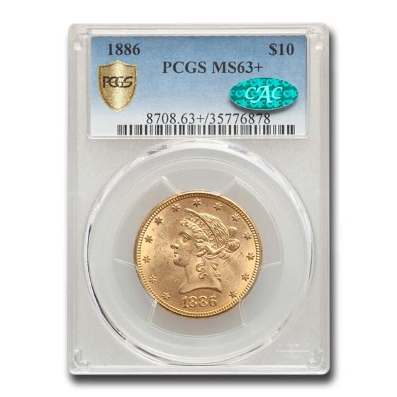 Buy 1886 $10 Liberty Gold Eagle MS-63+ PCGS CAC | APMEX