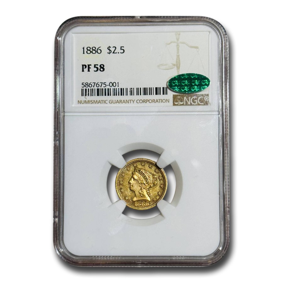 Buy 1886 $2.50 Liberty Gold Quarter Eagle PF-58 NGC CAC | APMEX