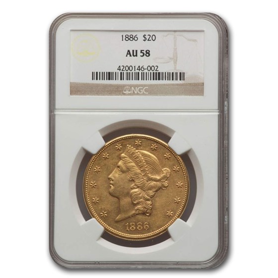 Buy 1886 $20 Liberty Gold Double Eagle AU-58 NGC | APMEX