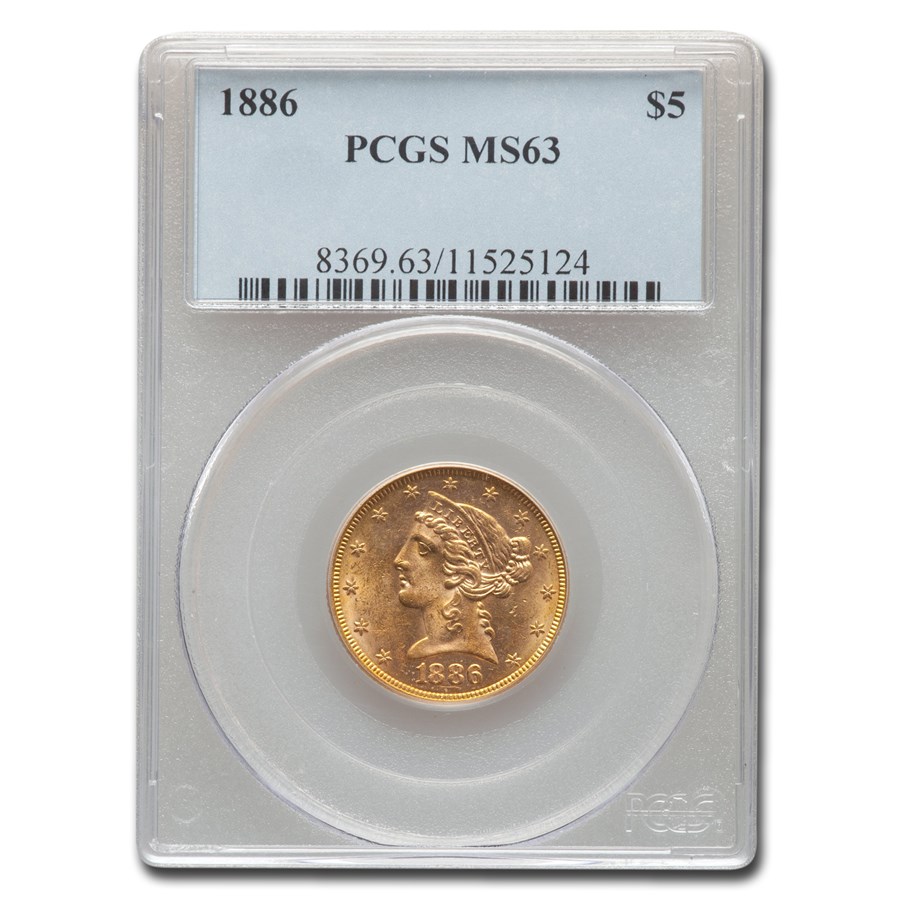 Buy 1886 $5 Liberty Gold Half Eagle MS-63 PCGS | APMEX