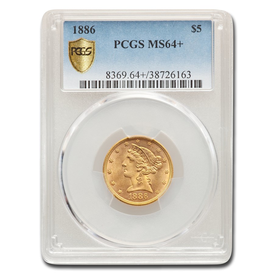 Buy 1886 $5 Liberty Gold Half Eagle MS-64+ PCGS | APMEX