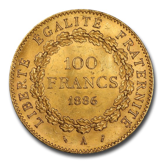 Buy 1886-A France Gold 100 Francs Angel MS-63 PCGS | APMEX