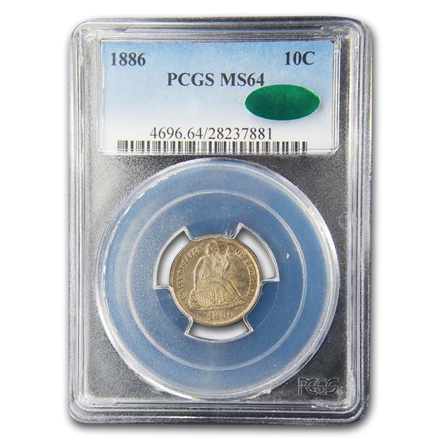 Buy 1886 Liberty Seated Dime MS-64 PCGS CAC | APMEX