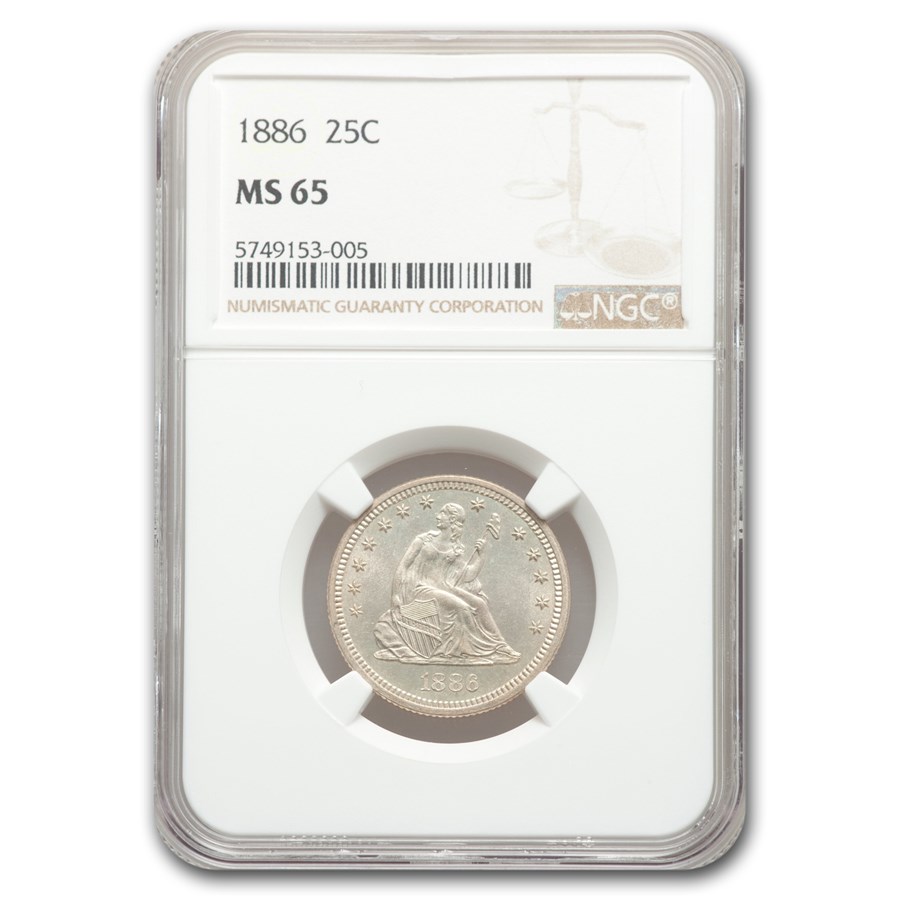 Buy 1886 Liberty Seated Quarter MS-65 NGC | APMEX