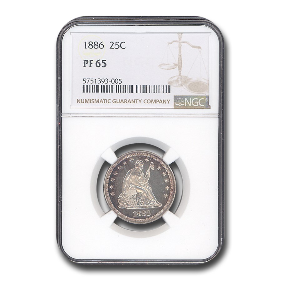 1886 Liberty Seated Quarter PF-65 NGC