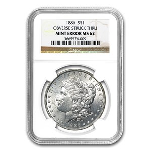 Buy 1886 Morgan Dollar MS-62 NGC (Obv Struck Thru Mint Error) | APMEX