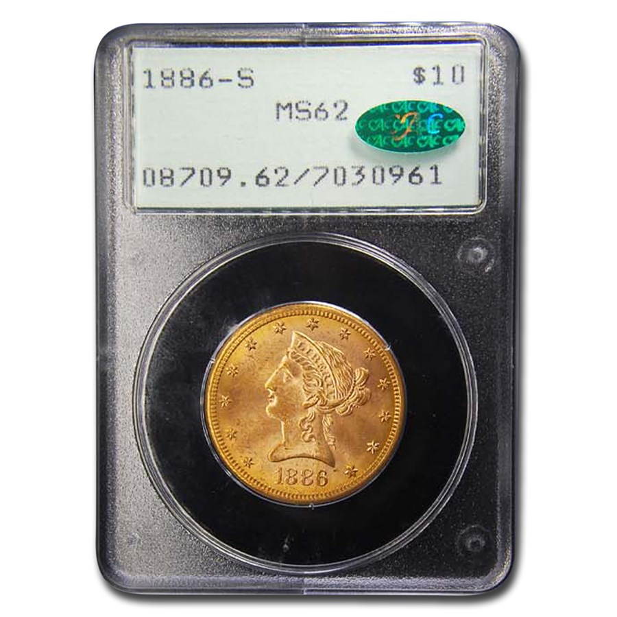 Buy 1886-S $10 Liberty Gold Eagle MS-62 PCGS CAC (Rattler) | APMEX