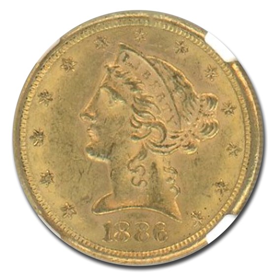 Buy 1886-S $5 Liberty Gold Half Eagle MS-62 NGC | APMEX