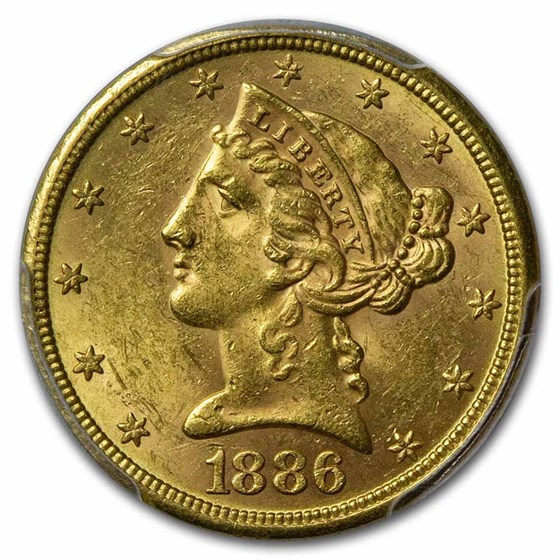 Buy 1886-S $5 Liberty Gold Half Eagle MS-62 PCGS | APMEX