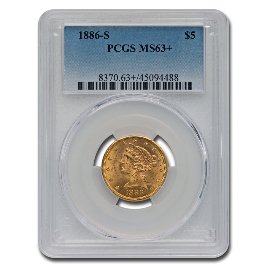 Buy 1886-S $5 Liberty Gold Half Eagle MS-63+ PCGS | APMEX