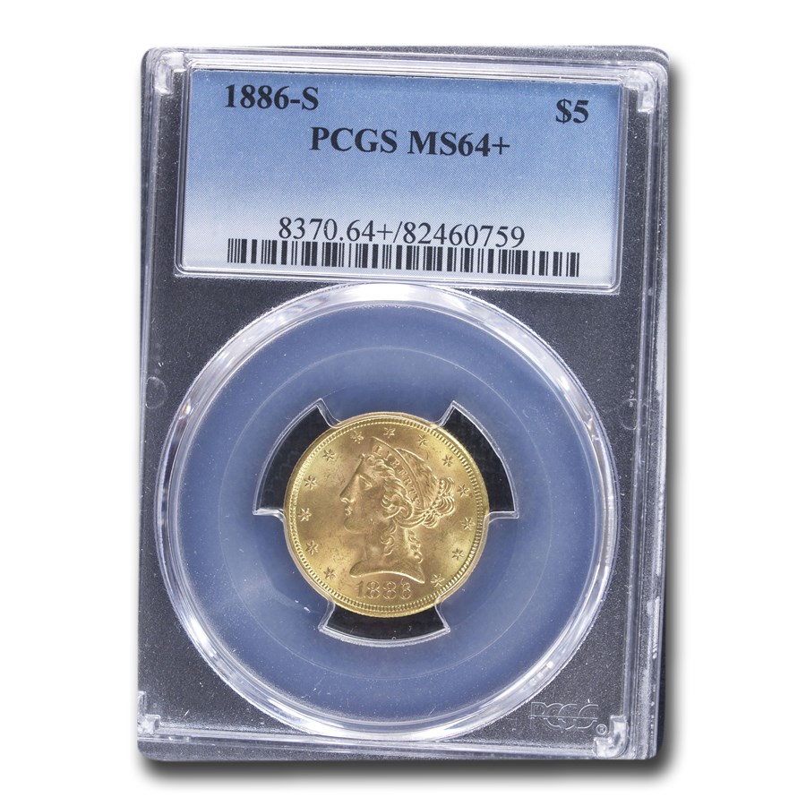 Buy 1886-S $5 Liberty Gold Half Eagle MS-64+ PCGS | APMEX
