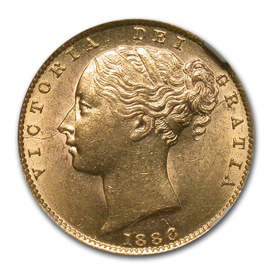 Buy 1886-S Australia Gold Sovereign Victoria Shield MS-63 NGC | APMEX