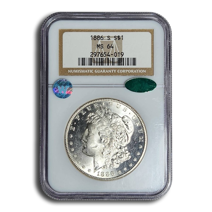 Buy 1886-S Morgan Dollar MS-64 NGC CAC | APMEX