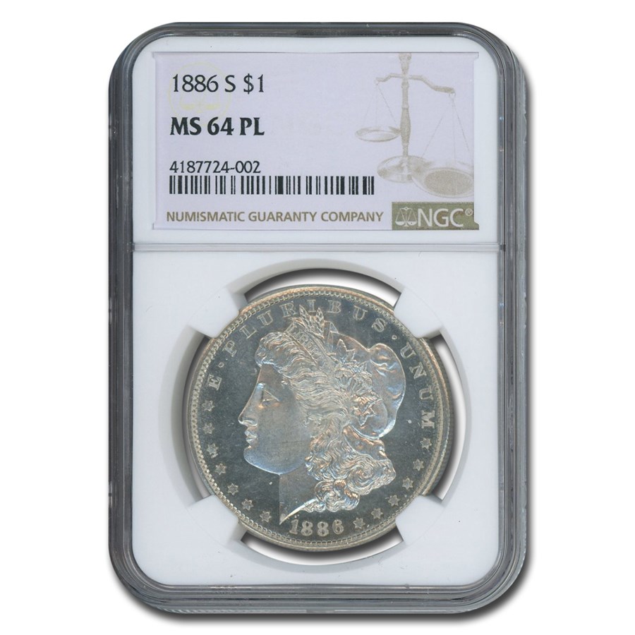 Buy 1886-S Morgan Dollar MS-64 PL NGC | APMEX