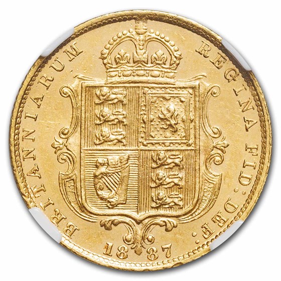 Buy 1887 British Gold Half Sovereign Victoria Jubilee MS-62 NGC | APMEX