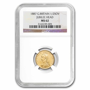Buy 1887 Great Britain Gold 1/2 Sovereign Victoria Jubilee MS-62 NGC | APMEX