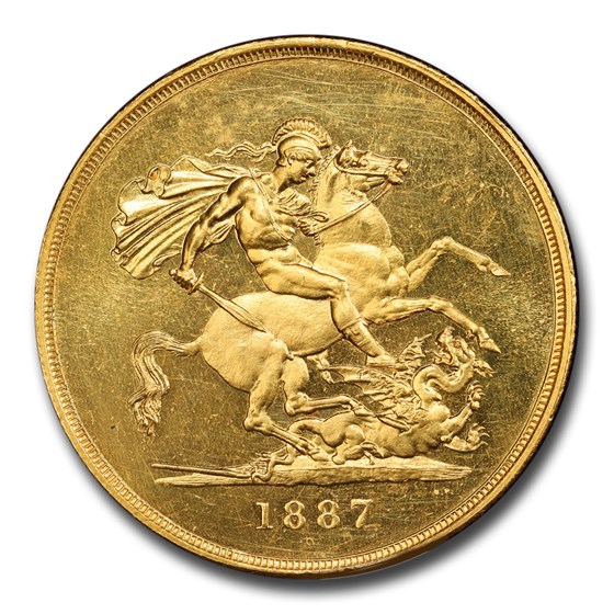 Buy 1887 Great Britain Gold 5 Pounds Victoria MS-62 PCGS (PL) | APMEX