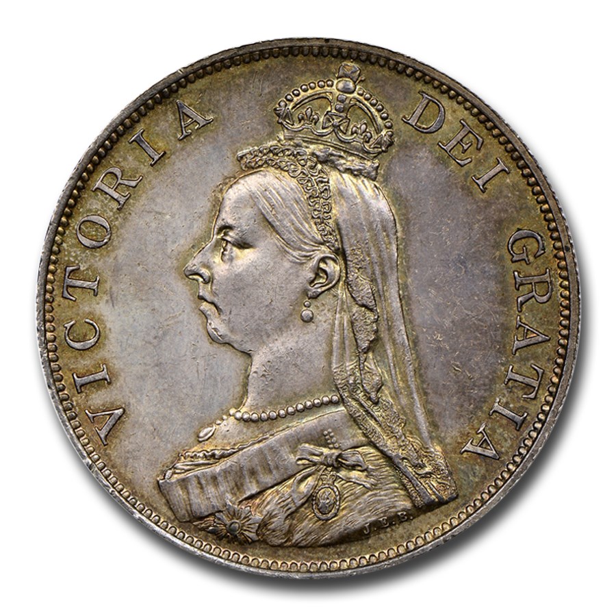 Buy 1887 Great Britain Silver Double Florin Victoria MS-64 NGC | APMEX