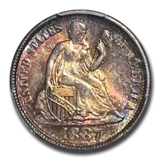 Buy 1887 Liberty Seated Dime MS-64 PCGS | APMEX