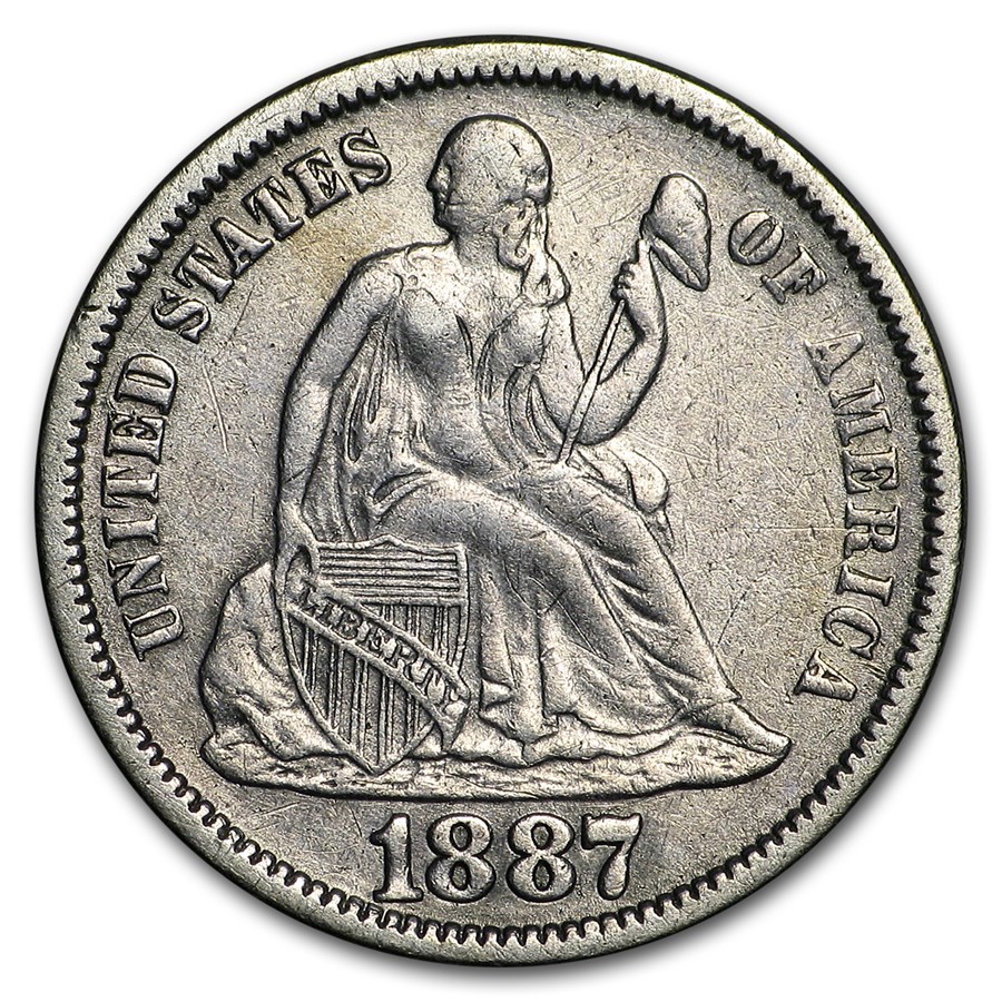 Buy 1887 Liberty Seated Dime XF Details (Cleaned) | APMEX