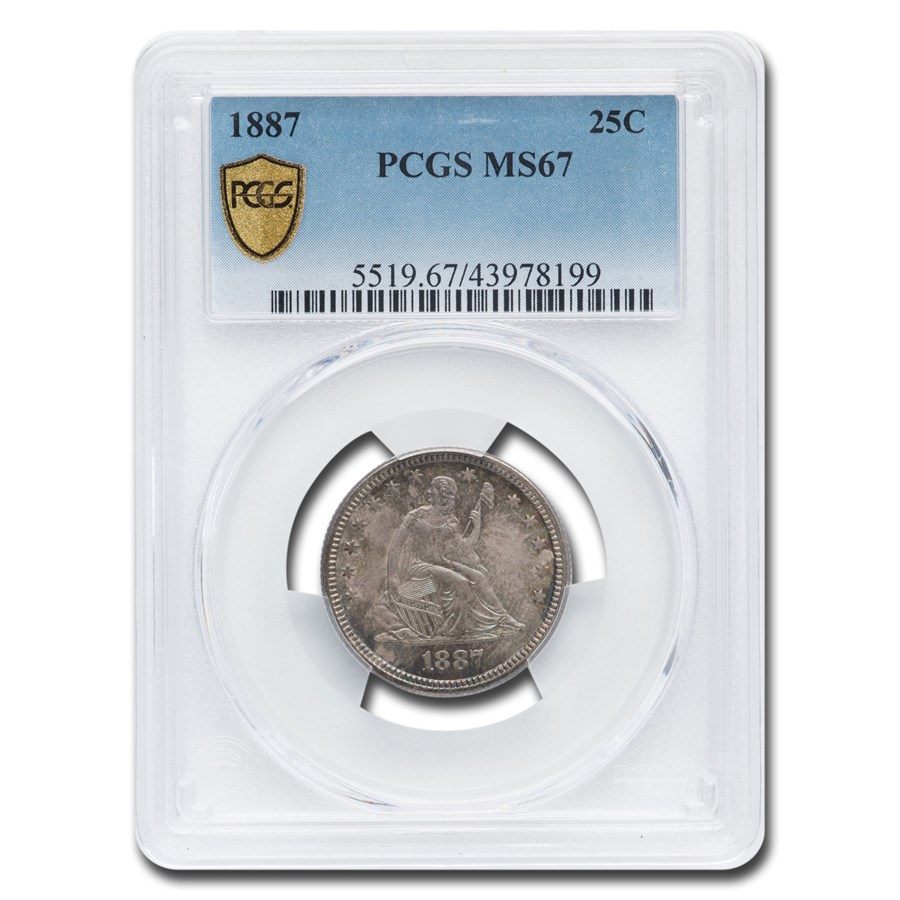 Buy 1887 Liberty Seated Quarter MS-67 PCGS | APMEX