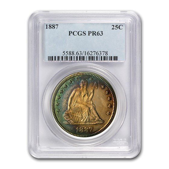 Buy 1887 Liberty Seated Quarter PR-63 PCGS | APMEX
