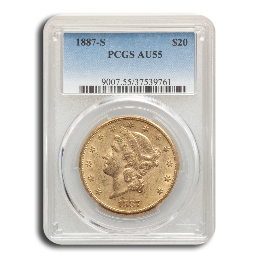 Buy 1887-S $20 Liberty Gold Double Eagle AU-55 PCGS | APMEX
