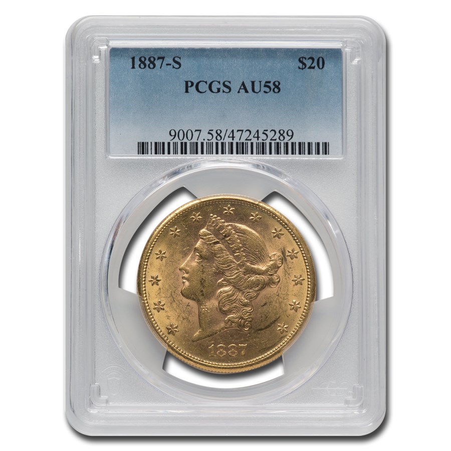 Buy 1887-S $20 Liberty Gold Double Eagle AU-58 PCGS | APMEX