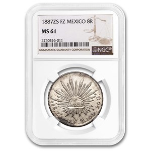 Buy 1887 Zs FZ Mexico Silver 8 Reales MS-61 NGC | APMEX