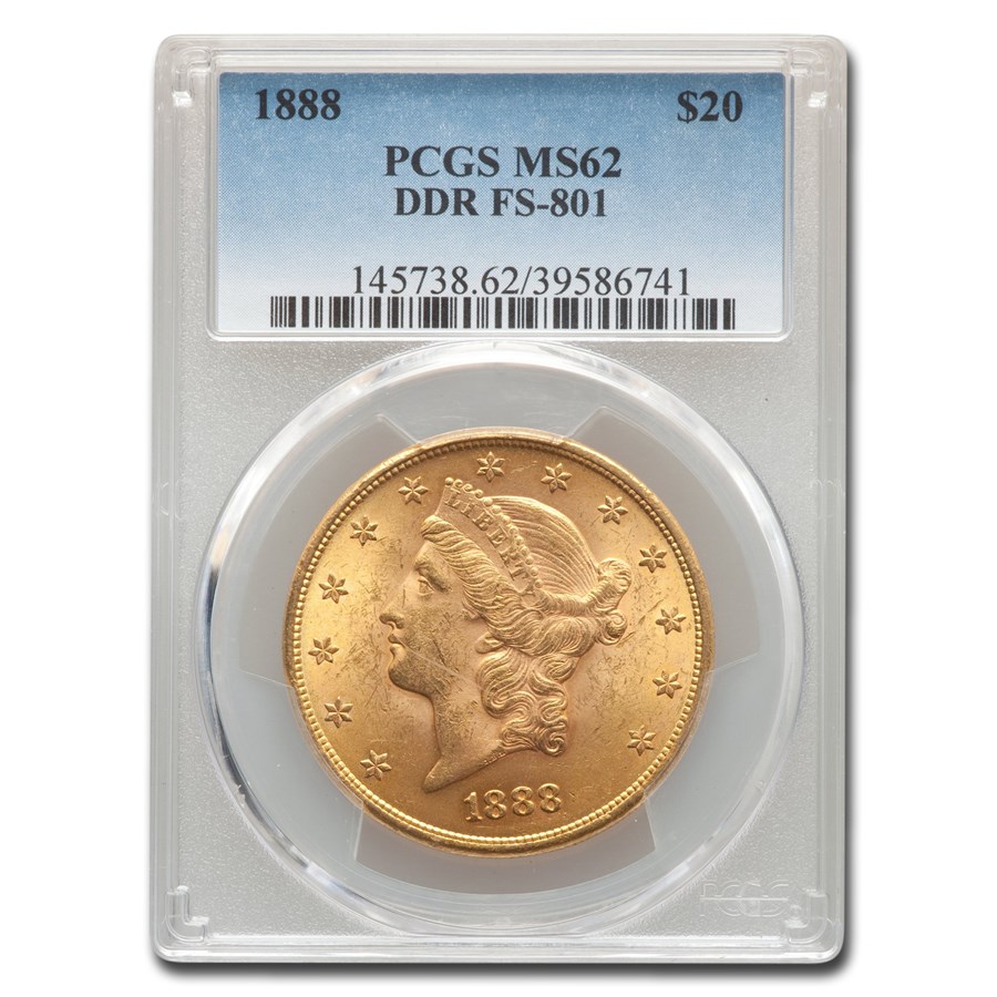Buy 1888 $20 Liberty Gold Double Eagle MS-62 PCGS (DDR, FS-801) | APMEX