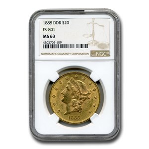Buy 1888 $20 Liberty Gold Double Eagle MS-63 NGC (DDR, FS-801) | APMEX