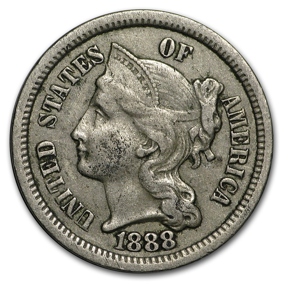Buy 1888 3 Cent Nickel VF APMEX Buy 1888 3 Cent Nickel VF APMEX