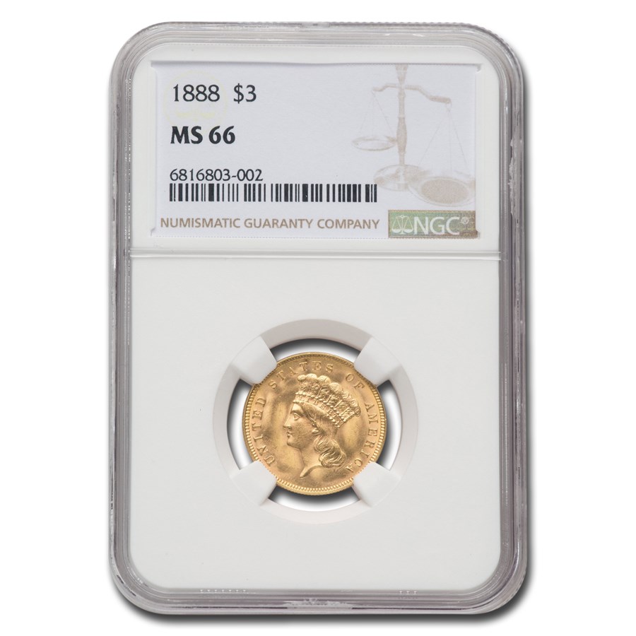 Buy 1888 $3 Gold Princess MS-66 NGC | APMEX