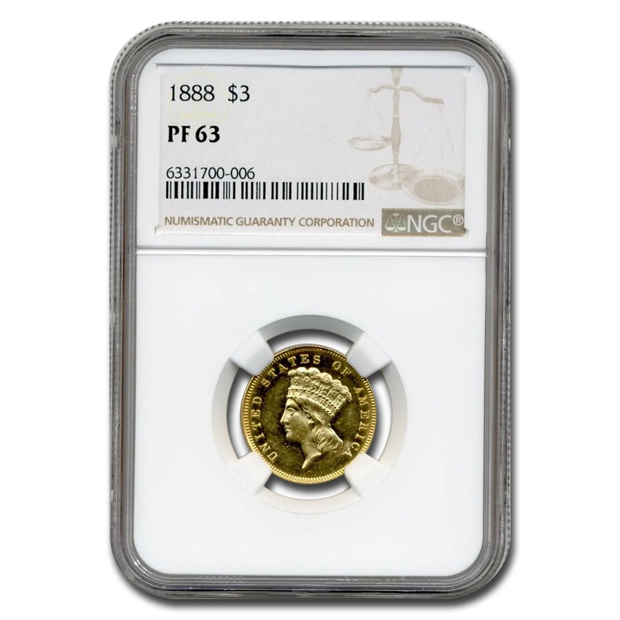 Buy 1888 $3 Gold Princess PF-63 NGC | APMEX