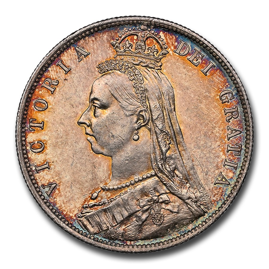 Buy 1888 GB Silver Half Crown Victoria MS-63 | APMEX