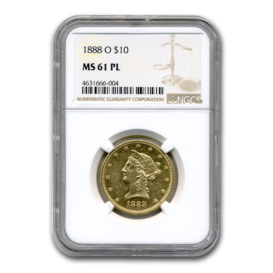 Buy 1888-O $10 Liberty Gold Eagle MS-61 NGC (PL) | APMEX