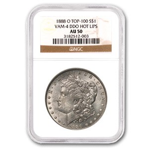 Buy 1888-O AU-50 NGC (VAM-4, Hot Lips, Doubled Die, Top-100) | APMEX