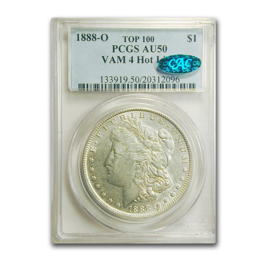 Buy 1888-O Morgan Dollar AU-50 PCGS CAC (VAM 4 Hot Lips Top 100) | APMEX