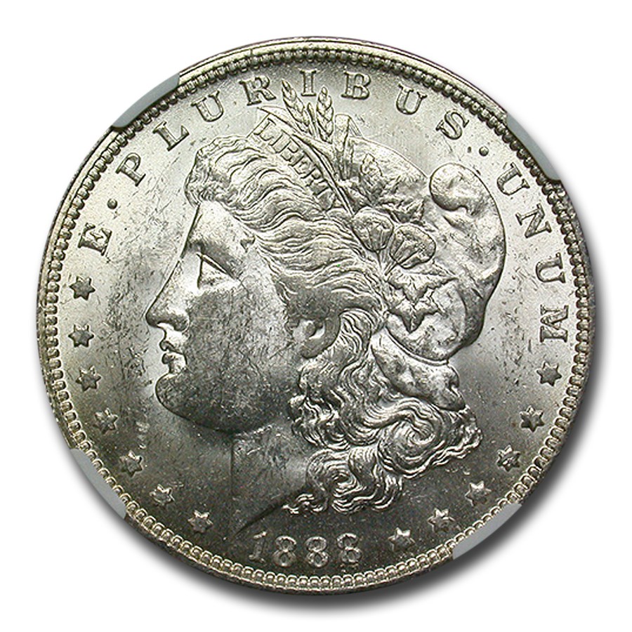 1888-O Morgan Dollar MS-61 NGC (Mint Error, Reverse Struck Thru)