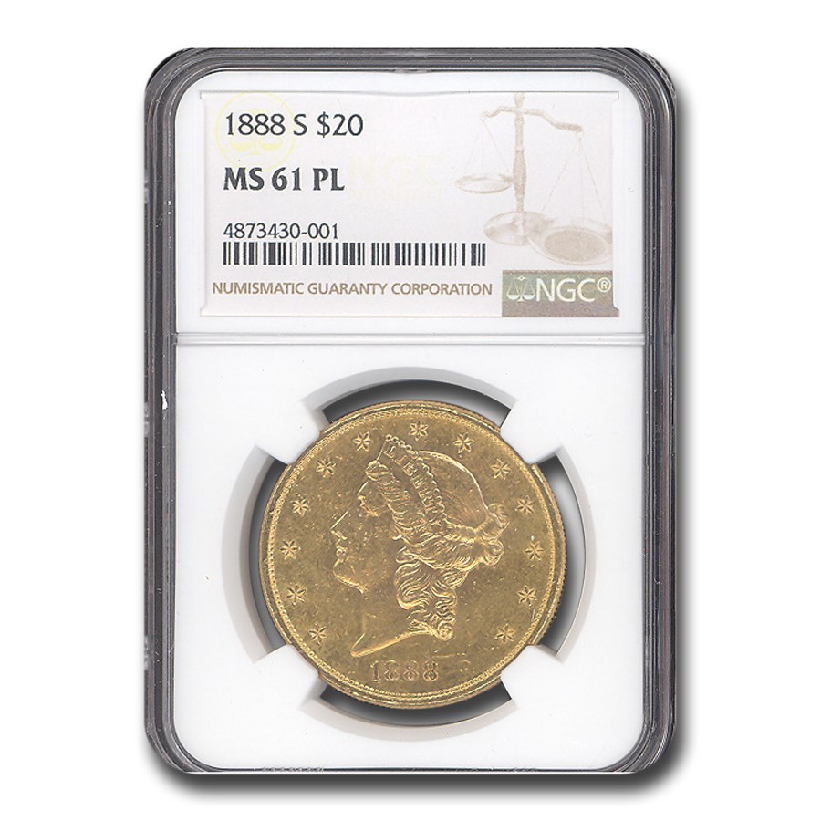Buy 1888-S $20 Liberty Gold Double Eagle MS-61 NGC (PL) | APMEX
