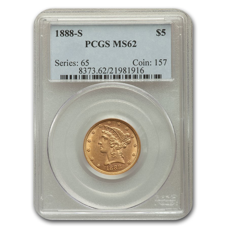 Buy 1888-S $5 Liberty Gold Half Eagle MS-62 PCGS | APMEX