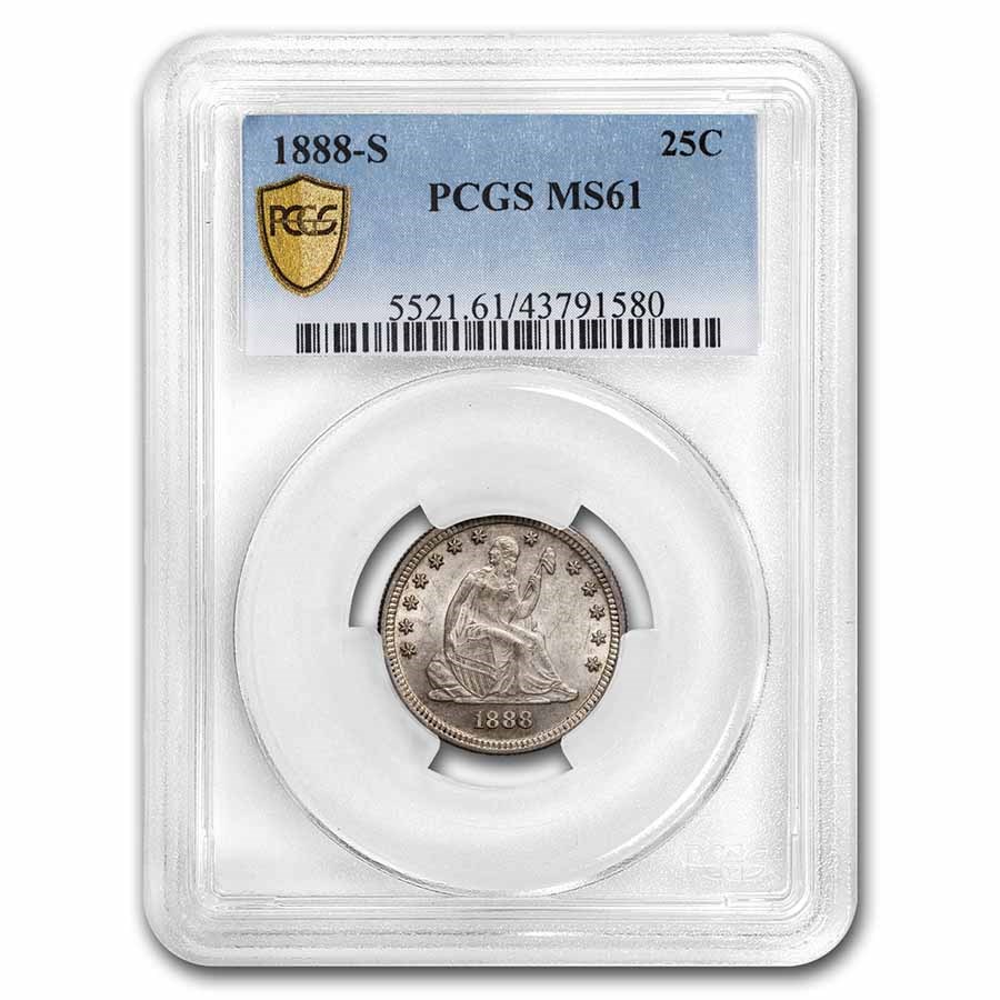 Buy 1888-S Liberty Seated Quarter MS-61 PCGS | APMEX