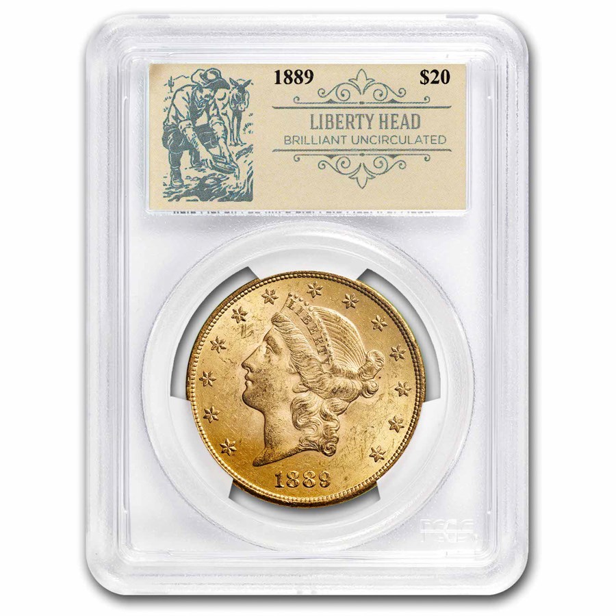 Buy 1889 $20 Liberty Gold Double Eagle BU PCGS (Prospector Label) | APMEX