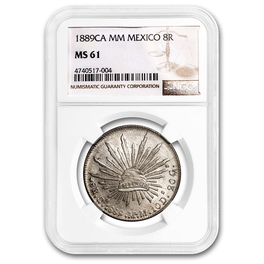 Buy 1889-Ca MM Mexico Silver 8 Reales MS-61 NGC | APMEX