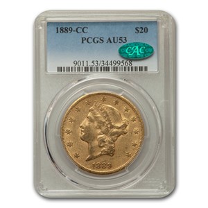 Buy 1889-CC $20 Liberty Gold Double Eagle AU-53 PCGS CAC | APMEX