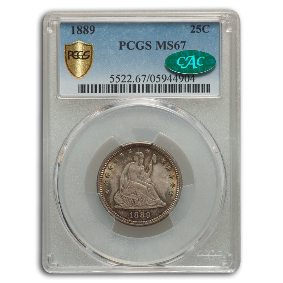 Buy 1889 Liberty Seated Quarter MS-67 PCGS CAC | APMEX