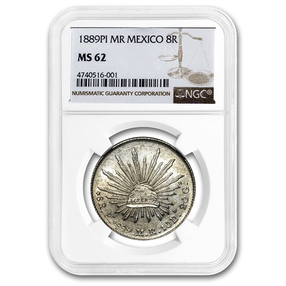 Buy 1889-Pi MR Mexico Silver 8 Reales MS-62 NGC | APMEX