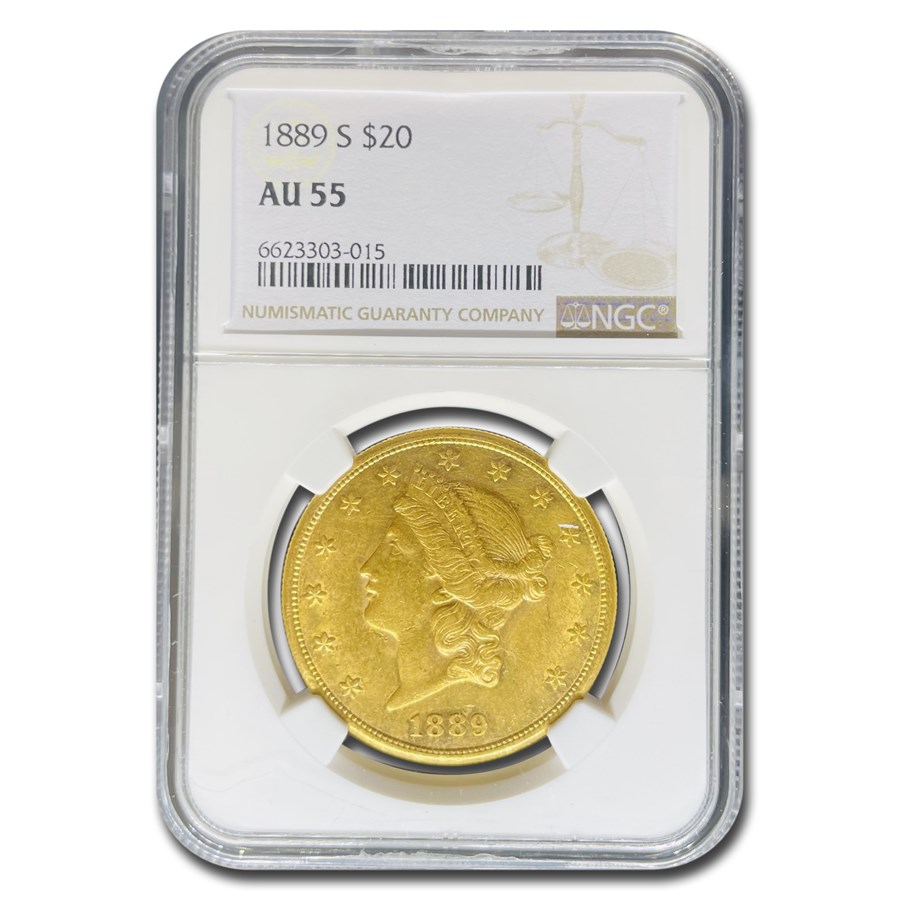 Buy 1889-S $20 Liberty Gold Double Eagle AU-55 NGC | APMEX