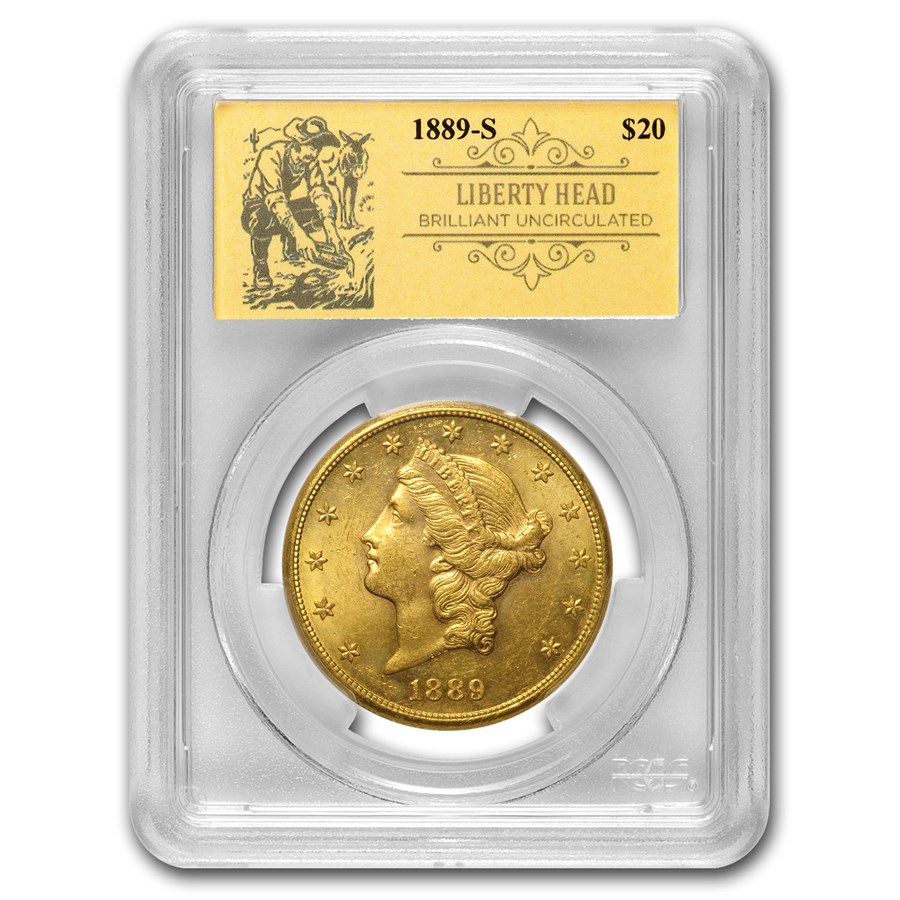 Buy 1889-S $20 Liberty Gold Double Eagle BU PCGS (Prospector Label) | APMEX